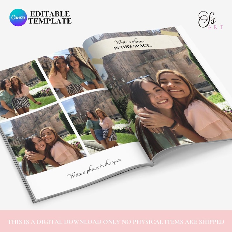 Best Friends Photo Album Canva Template, Customizable Scrapbook ...