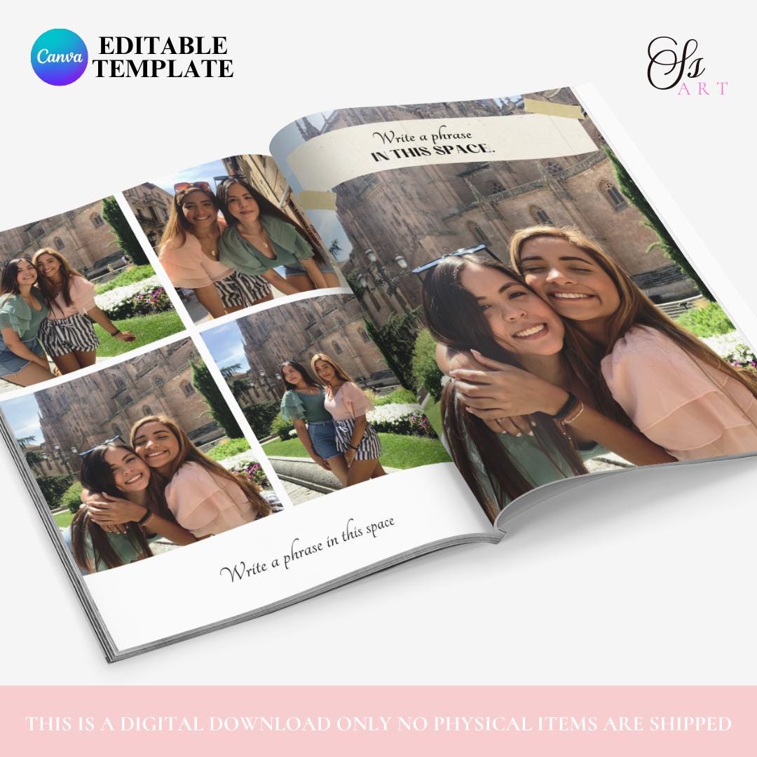 Best Friends Photo Album Canva Template, Customizable Scrapbook ...