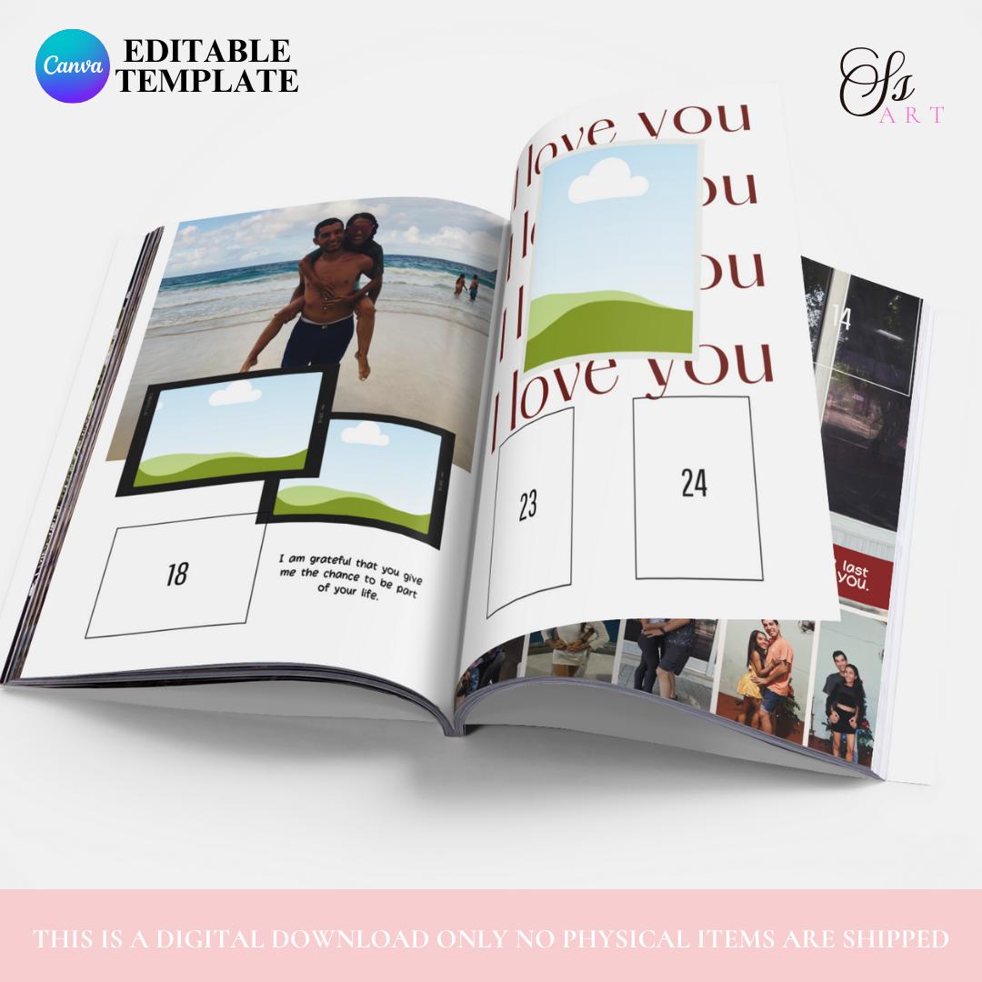 Editable Panini Photo Album Template: Anniversary Keepsake (canva ...