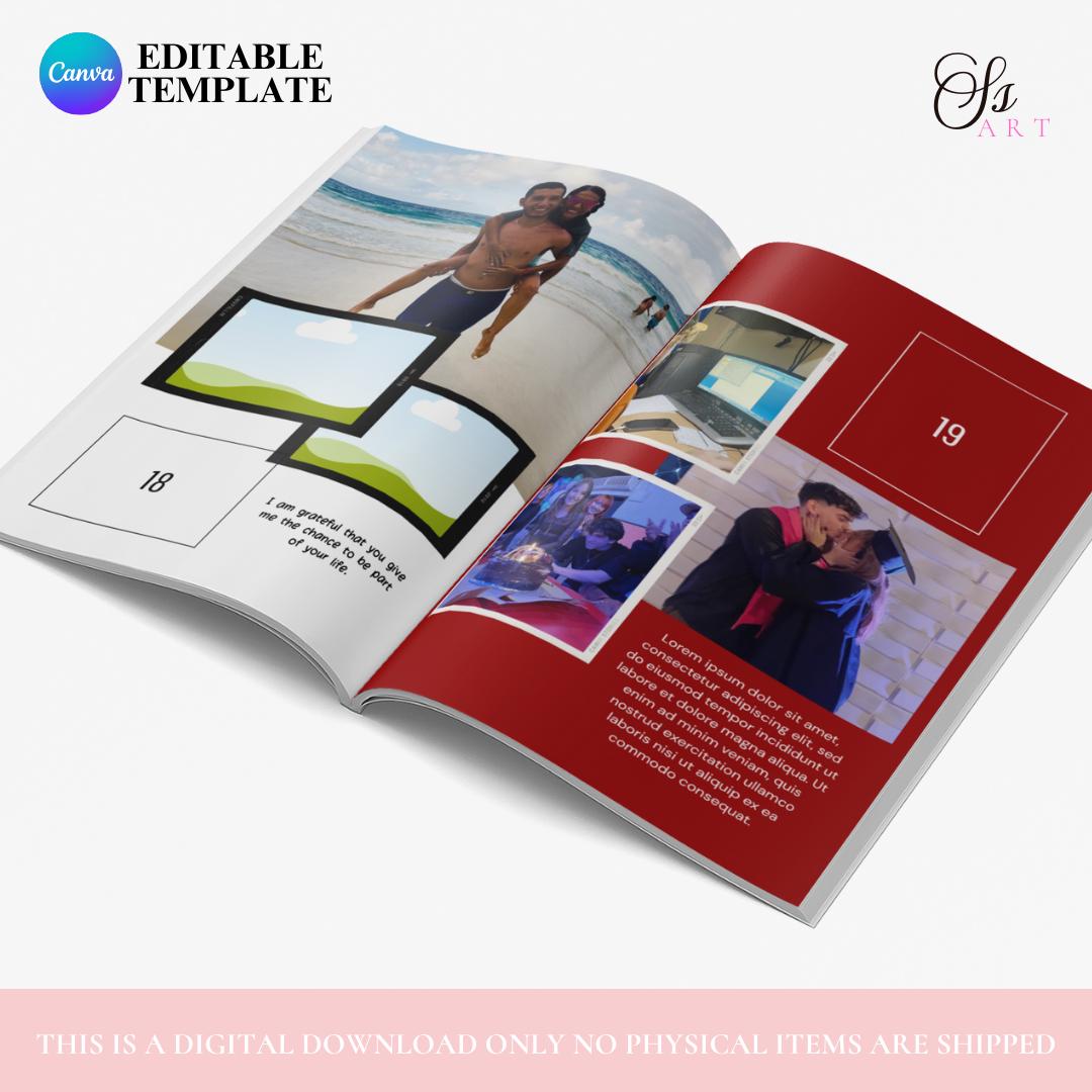 Editable Panini Photo Album Template: Anniversary Keepsake (canva ...