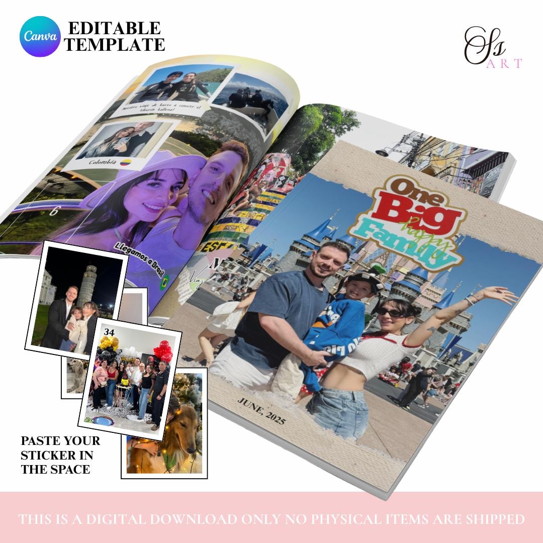 Editable Family Photo Album Template: Panini Style Canva Design ...