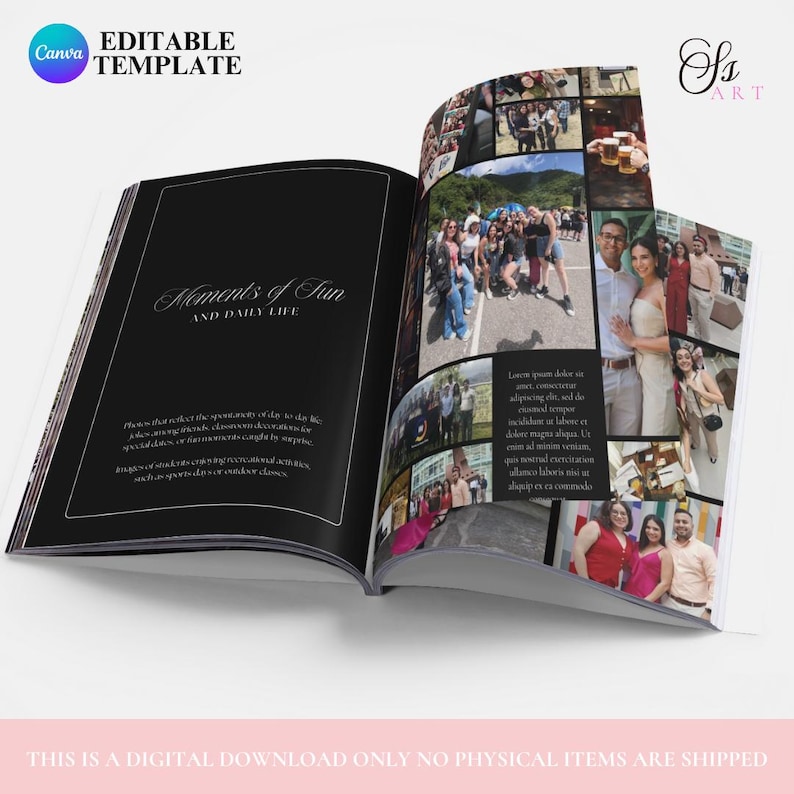 Editable Graduation Photo Album Template Canva Design With Vision Board ...