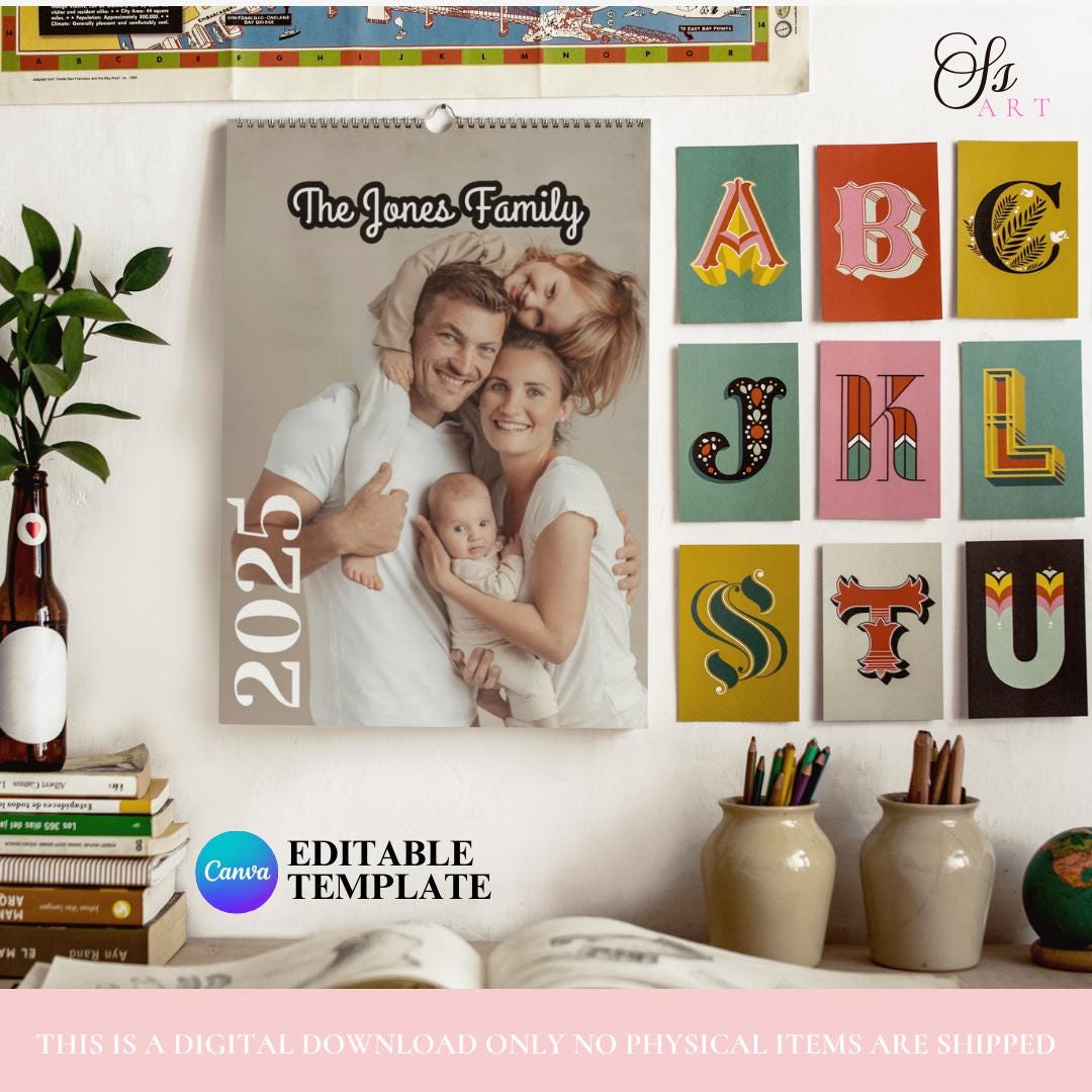 2025 Custom Photo Calendar: Editable Canva Template (digital Download ...