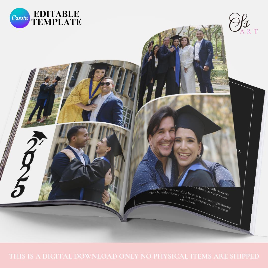 Editable Graduation Photo Album Template Canva Design With Vision Board ...