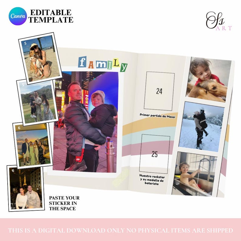 Editable Family Photo Album Template: Panini Style Canva Design ...