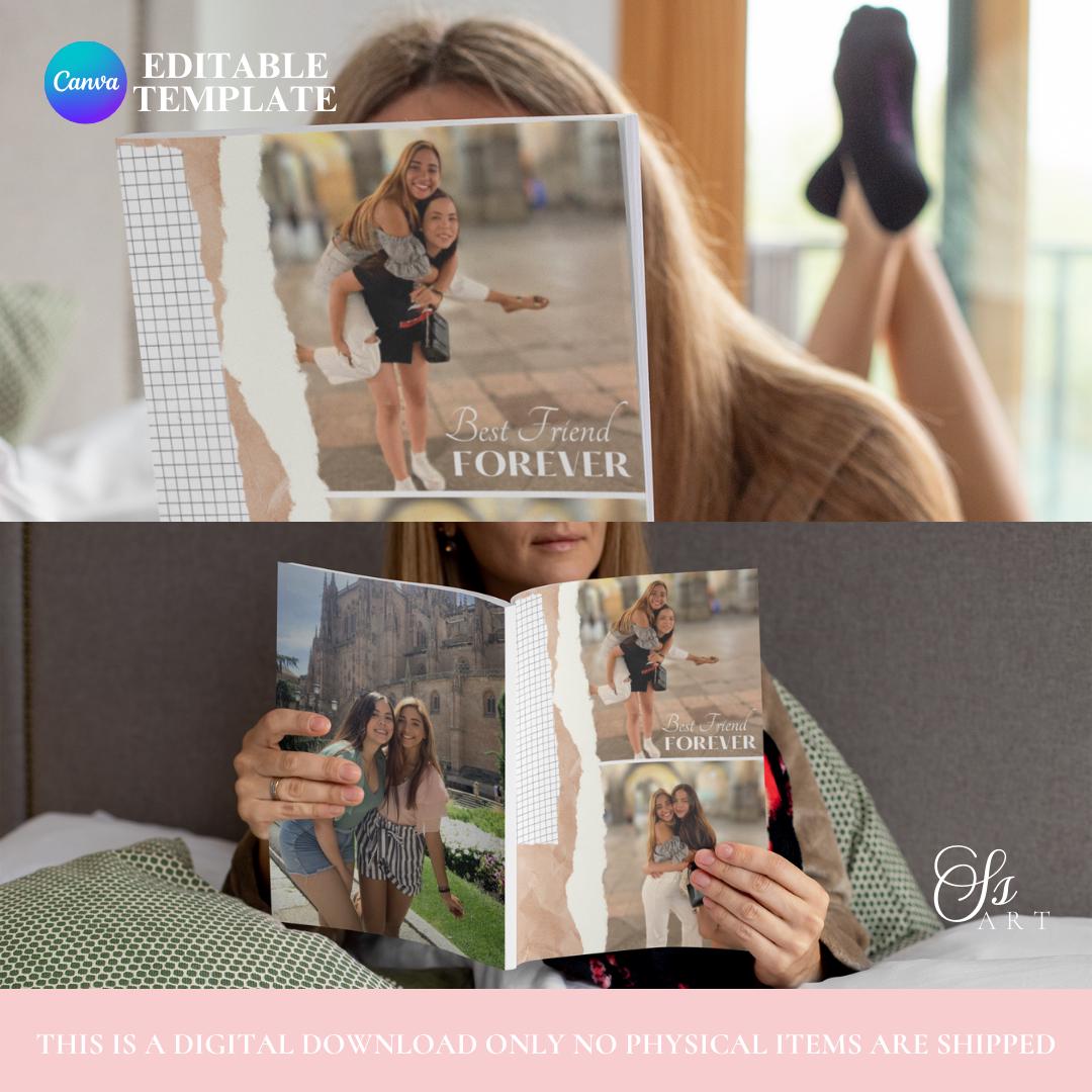 Best Friends Photo Album Canva Template, Customizable Scrapbook ...