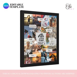 Editable Vision Board Template 2025: Printable Canva Design (digital ...