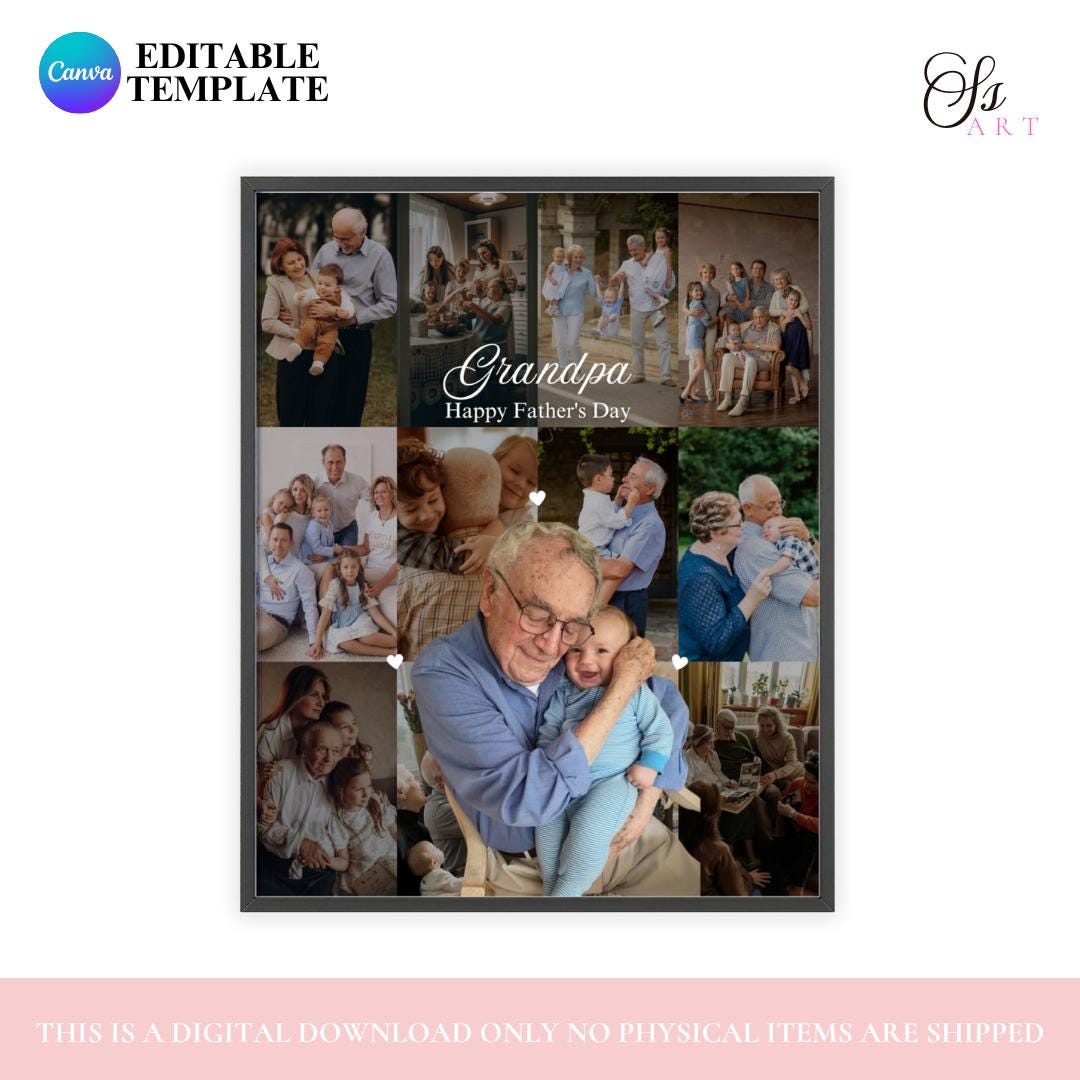 Personalized Grandpa Photo Frame Template: Father's Day Keepsake ...