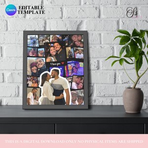 Personalized Couple Photo Collage Template Editable Canva Design ...
