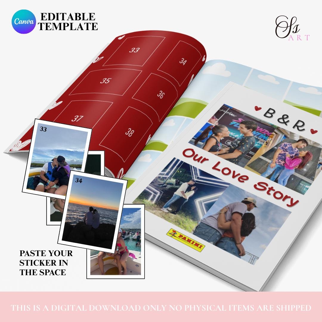 Panini Style Photo Album Template Editable Canva Design for Anniversary ...