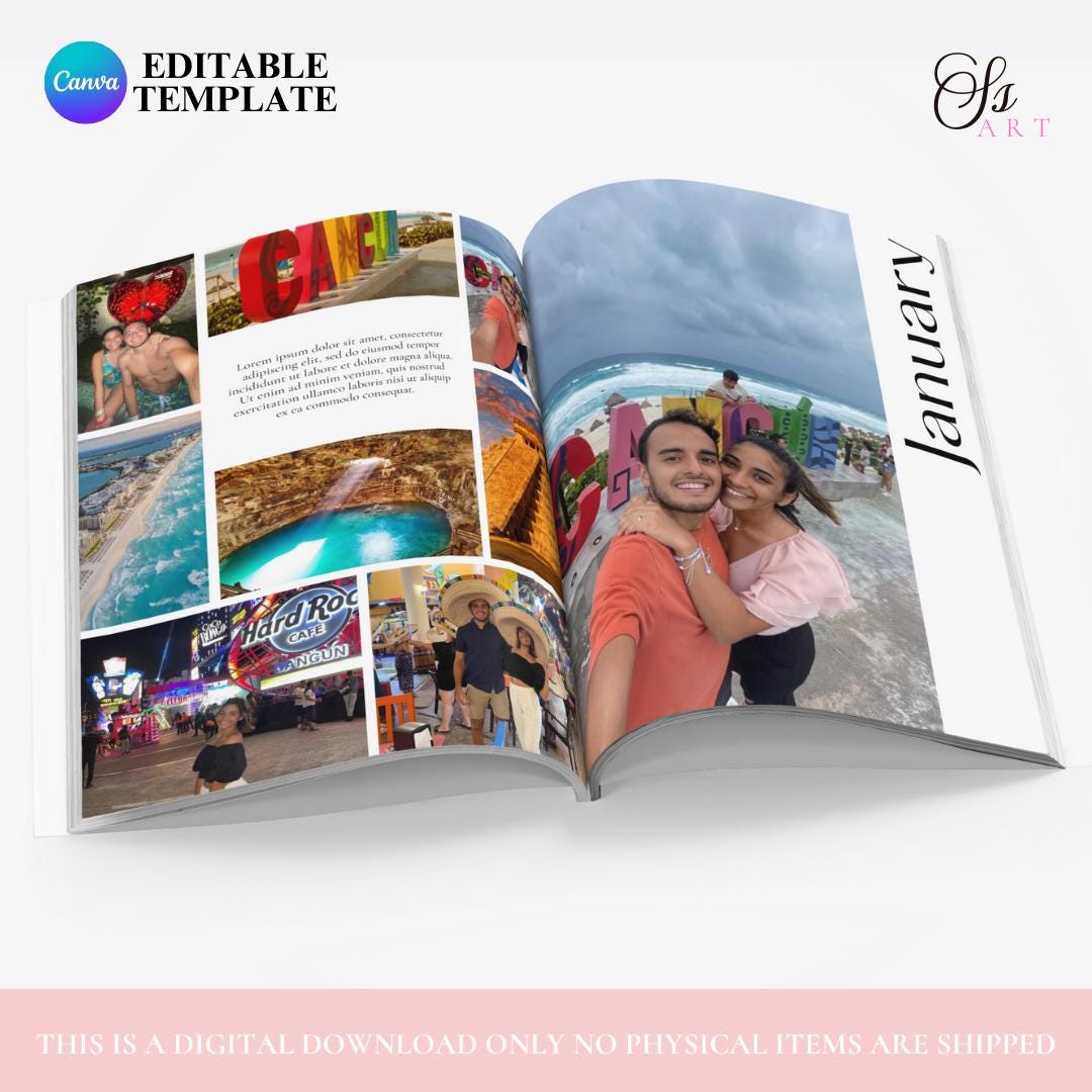 2024 Recap Photo Album Template Editable Canva Design for Vision Boards ...