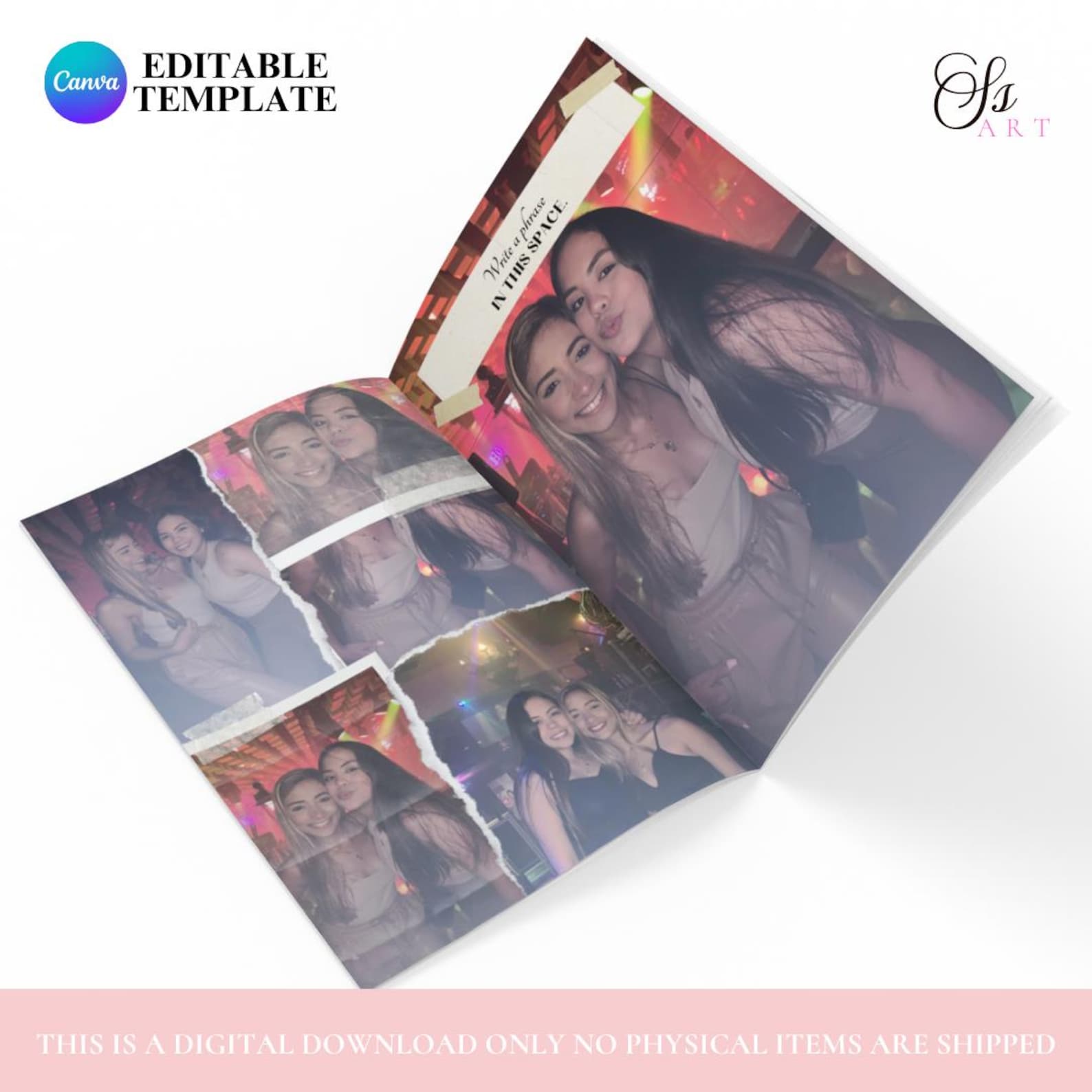 Best Friends Photo Album Template Customizable & Editable Digital Photo ...