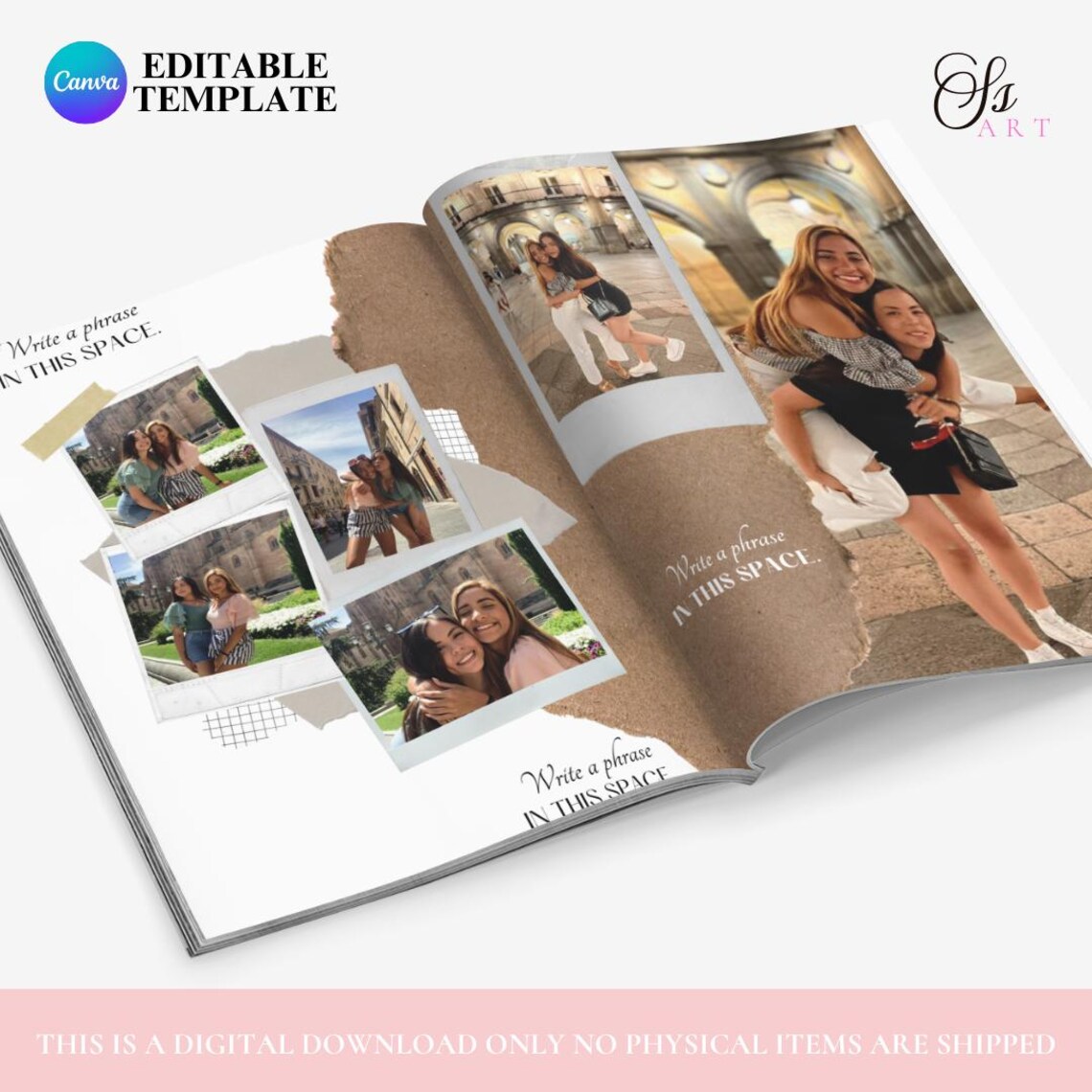 Best Friends Photo Album Canva Template, Customizable Scrapbook ...