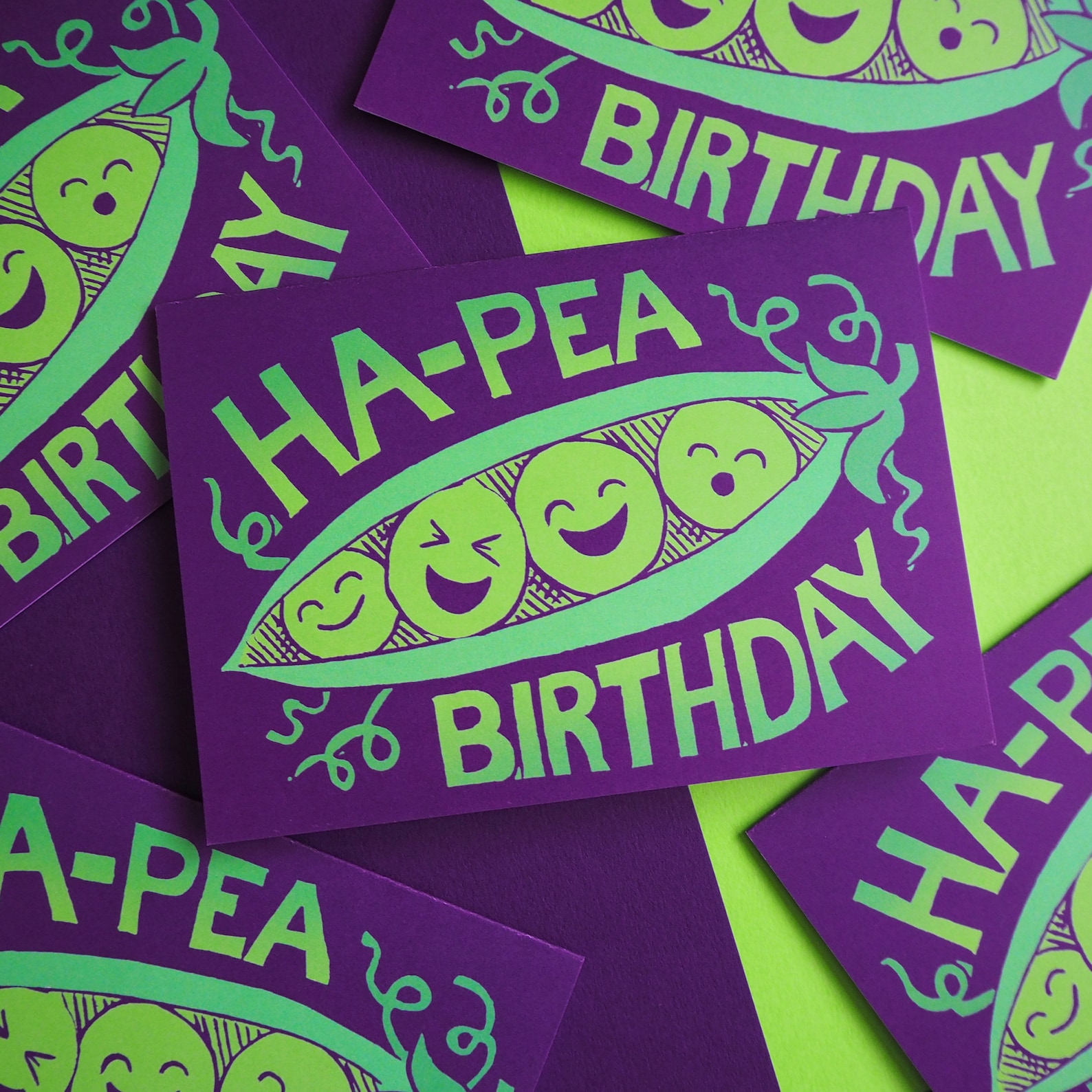 Funny Happy Pea Birthday Card Pun Birthday Card Cute - Etsy