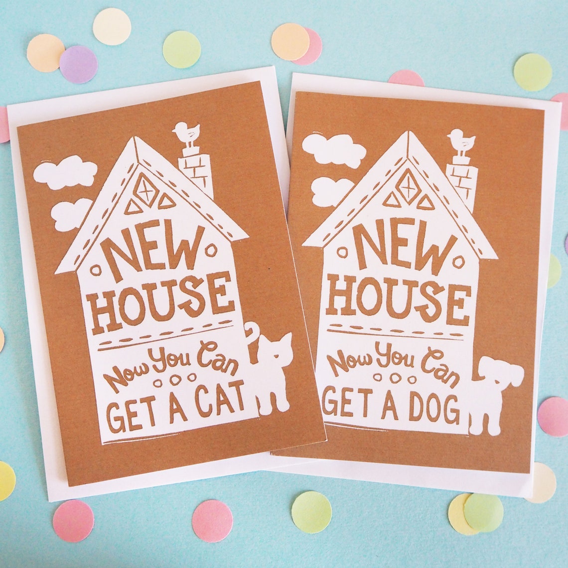 Funny New Home Card: Cat & Dog Lover Housewarming (A6) - Etsy UK