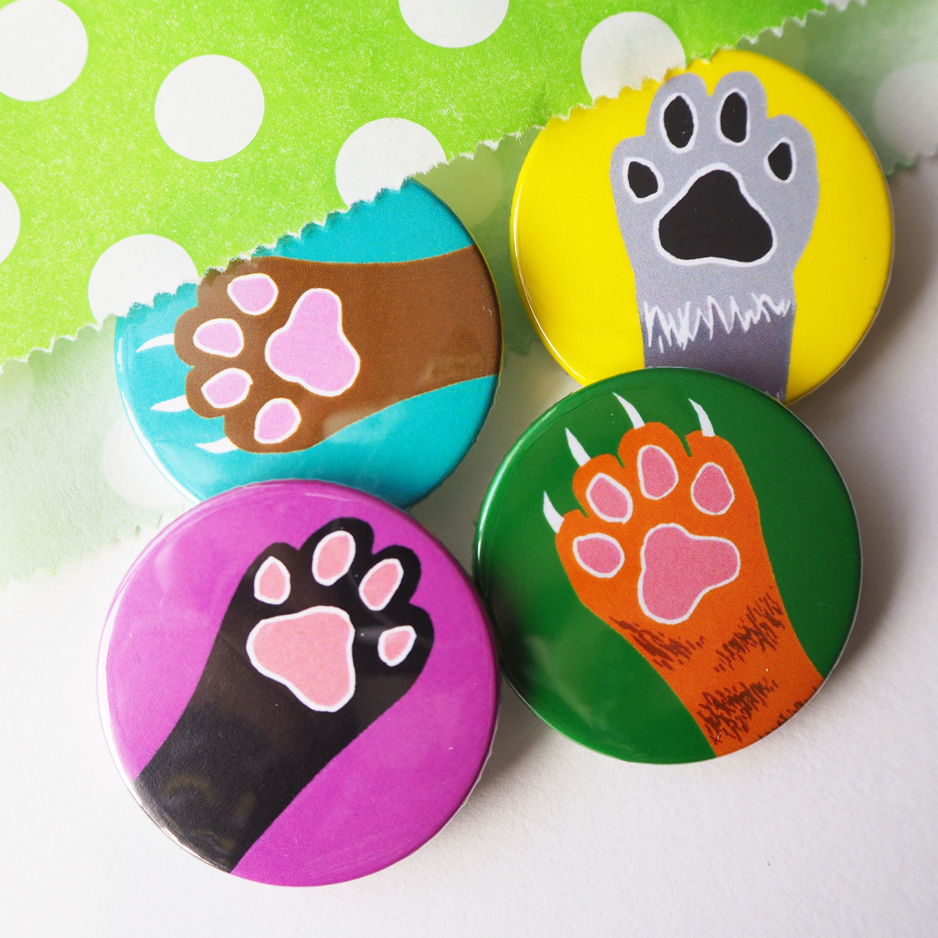 Cute Paw Cat Badges, Cat Lover Gift, Button Badges, Lapel Pin, Pin ...
