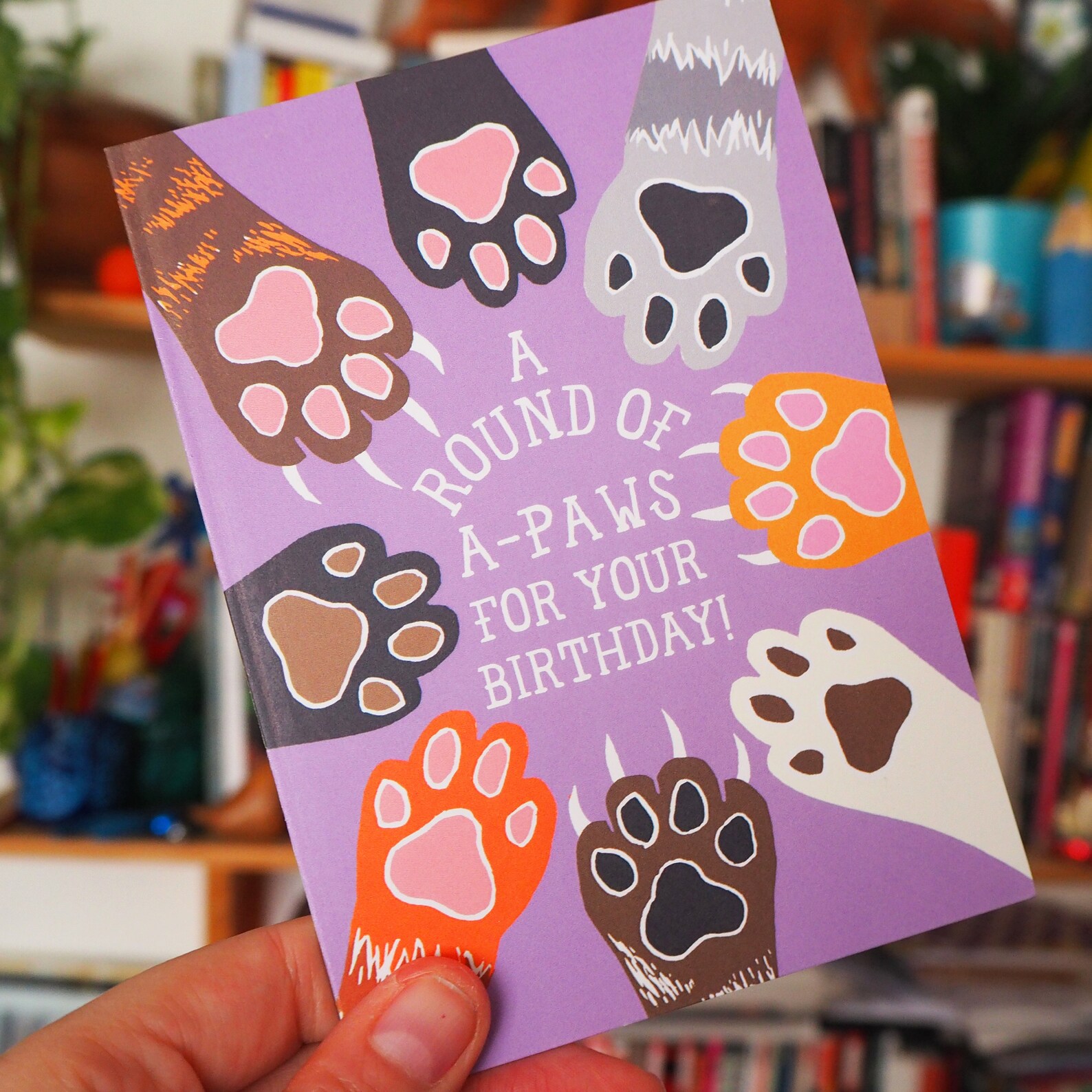 Funny Cat Birthday Card Round of A-paws Pun Birthday Card - Etsy