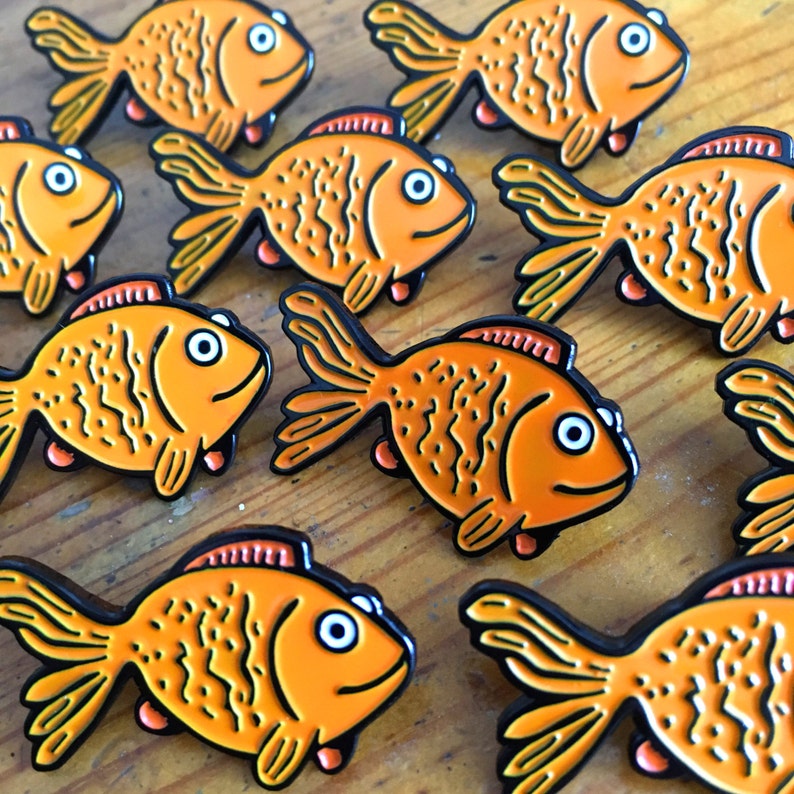 Goldfish Enamel Pin Badge Brooch Lapel Pin Retro Flair | Etsy Goldfish Enamel Pin Badge Brooch Lapel Pin Retro Flair | Etsy