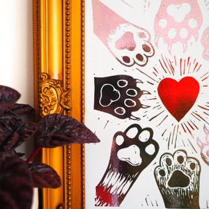 Cat Paws Foil Print, Cat Wall Art, Foil Art, Cat Lover Gift, Pet Gift ...