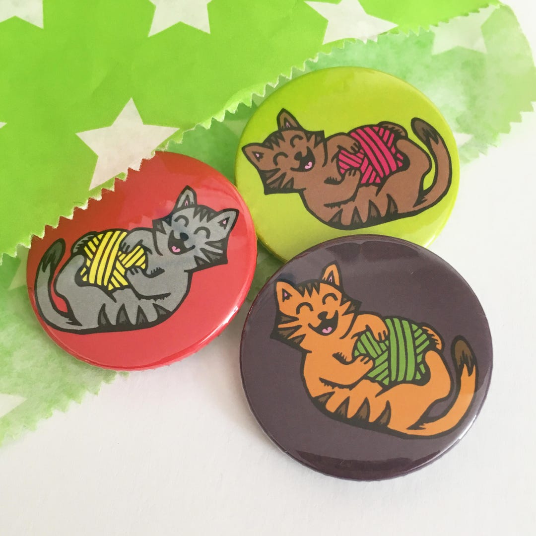 Cute Cat Badges, Cat Lover Gift, Button Badges, Lapel Pin, Pin Badge ...
