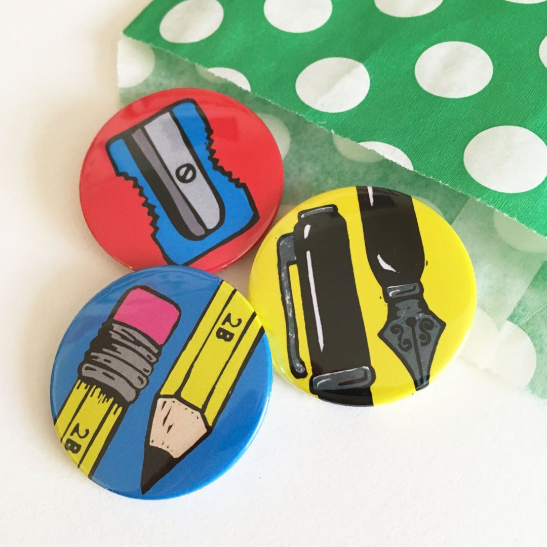Pencil Badges,back to School, Lapel Pin, Pin Badge, Flair, Party Bag ...