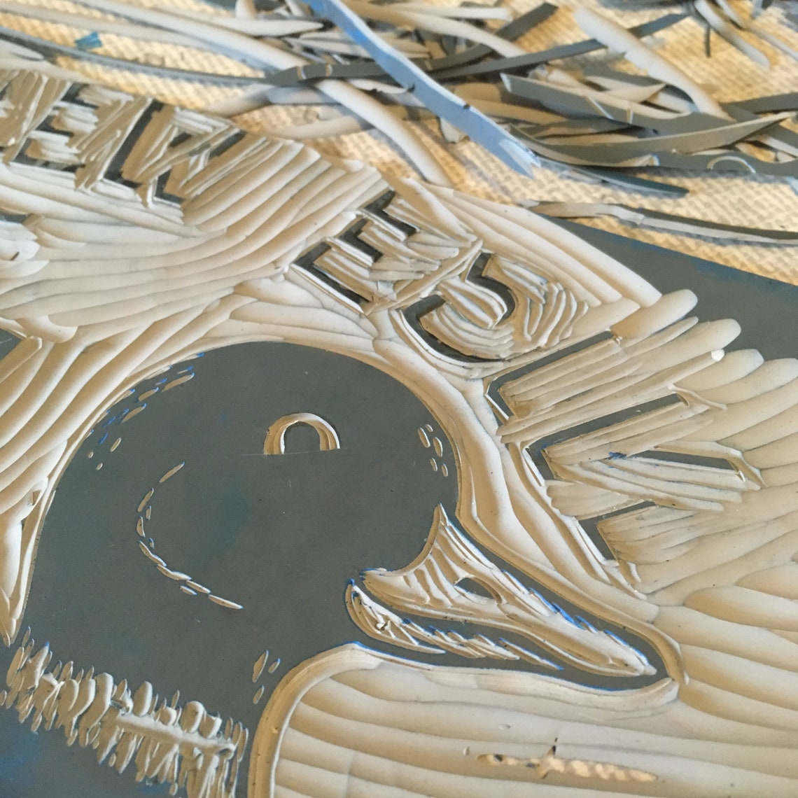 Rainy Duck Linocut Print Original Lino Print Wall Art Rainy - Etsy