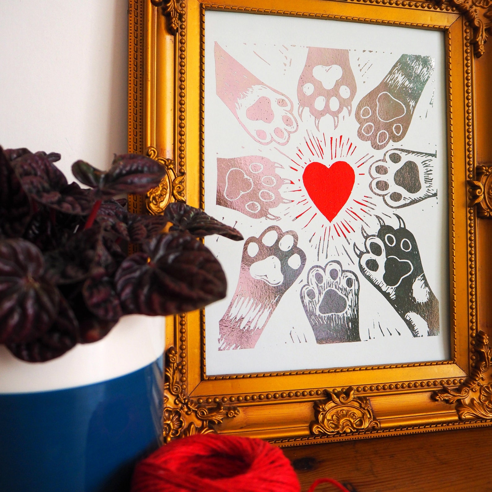 Cat Paws Foil Print Cat Wall Art Foil Art Cat Lover Gift - Etsy
