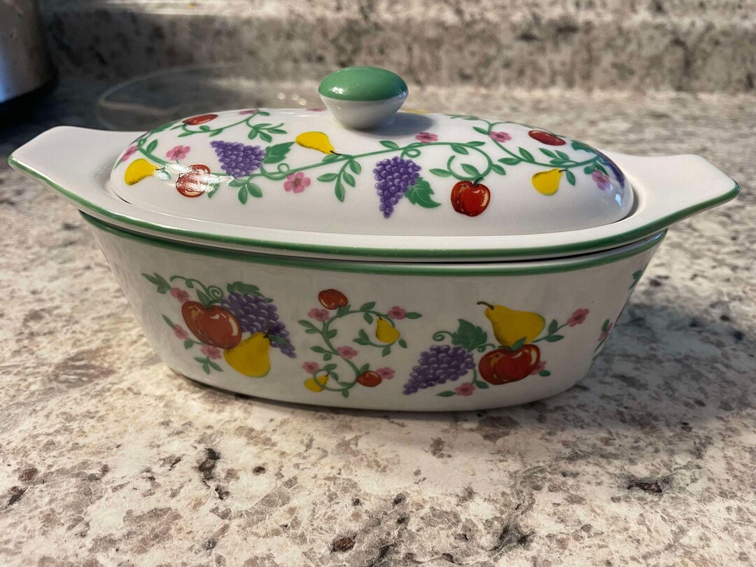 Butter Boat 3 Pc Whole Stick Fruit Pattern Made by Cook St INC - Etsy