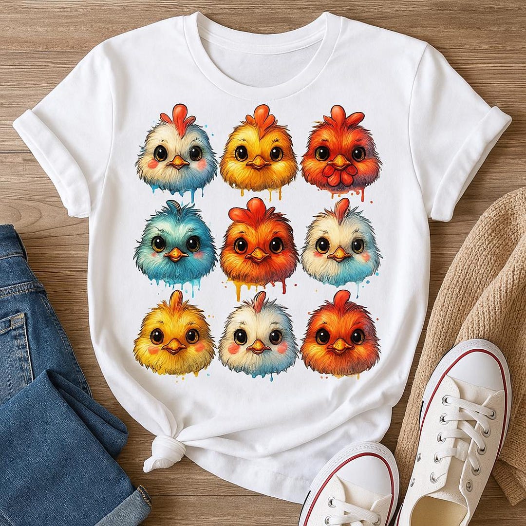 Kawaii Chick Clipart Bundle: Pastel Drip Paint, Sublimation Design (PNG ...