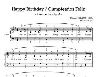 Happy Birthday to You Easy Piano Sheet Music, Digital Downloadable ...