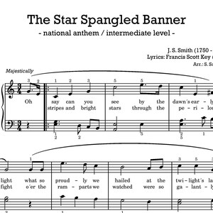 The Star Spangled Banner - Piano Intermediate Level - US National ...