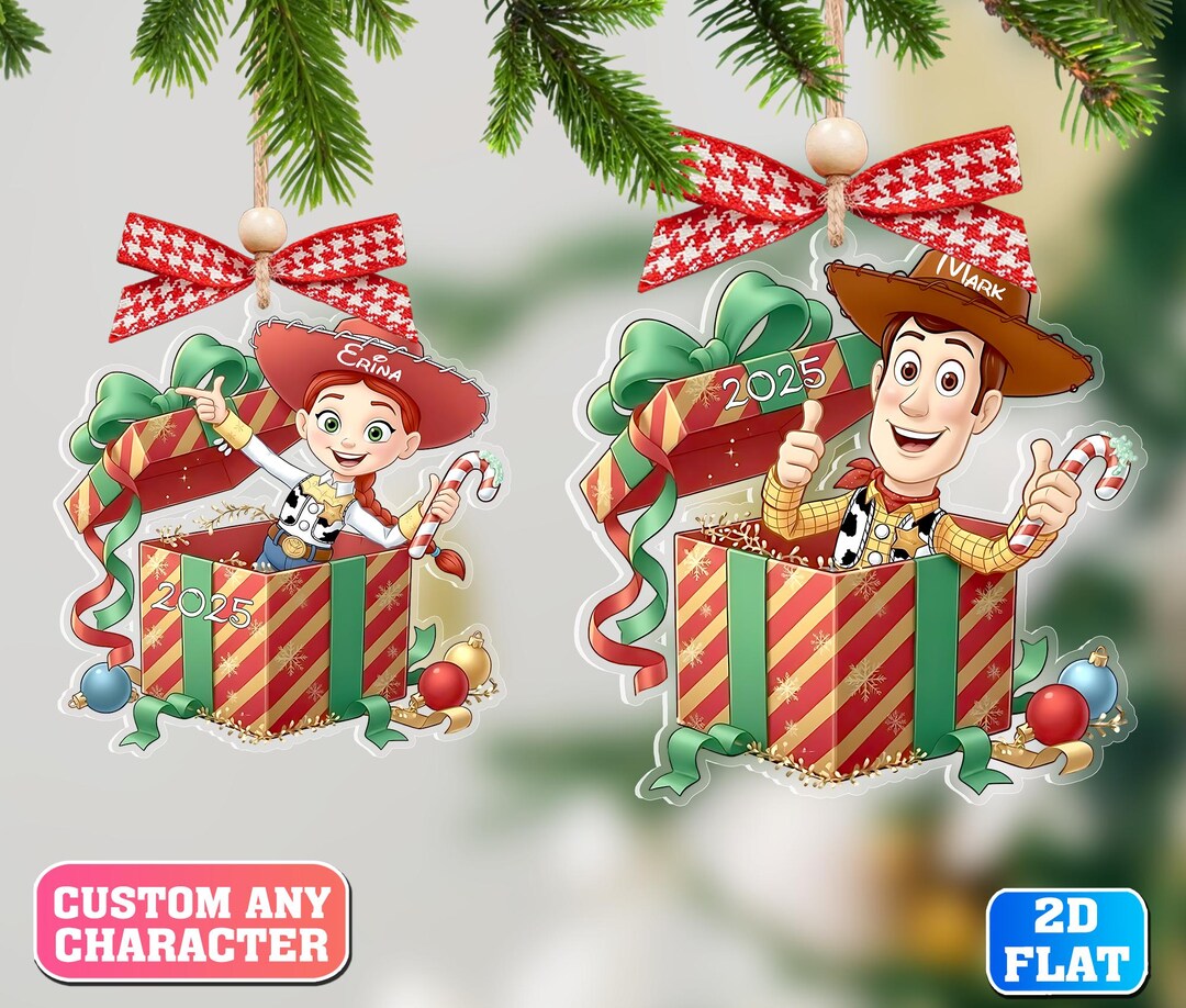 Custom 2D Flat Cartoon Characters Gift Ornament 2025, Personalized ...