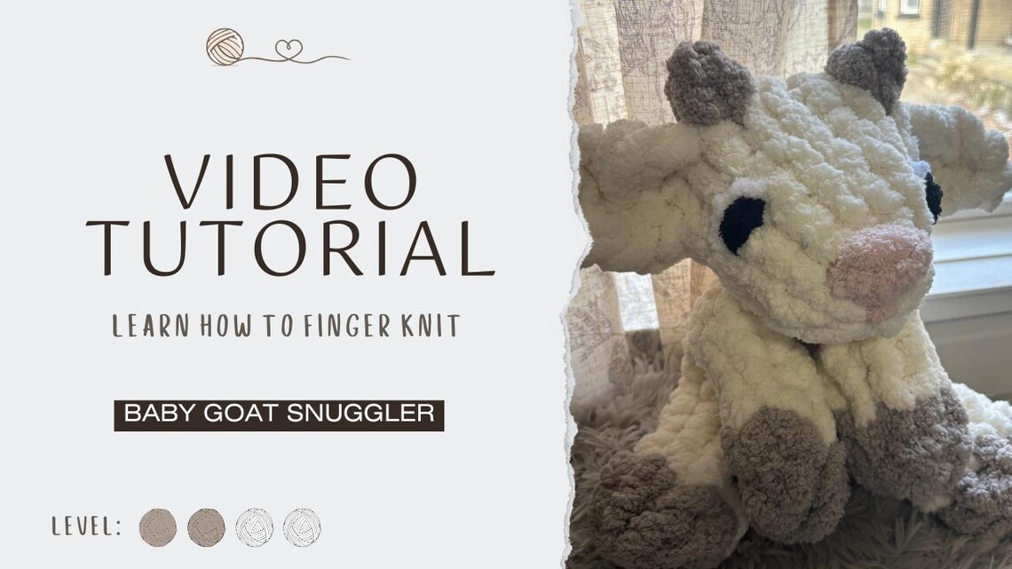Baby Goat Snuggler Pattern + Tutorial | Learn How to Finger Knit ...
