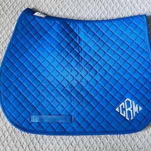 English All Purpose Saddle Pad-horse-diamond Monogram-personalized - Etsy