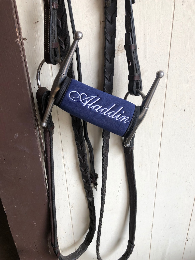 Horse Bit Cover-warmer for Bridle-personalized-black or Blue | Etsy