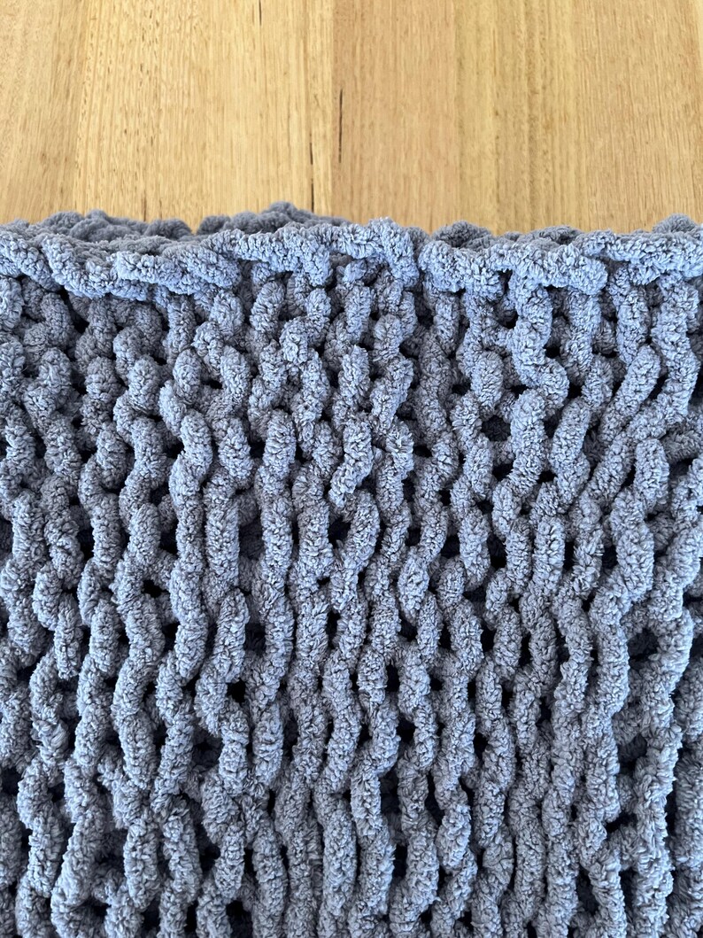 Crochet Grey Soft Chunky Big Blanket, Throw Blanket, Long Blanket, Home ...