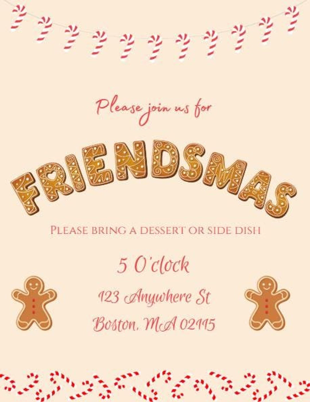 EDITABLE Friendsmas Invitation Template - Etsy