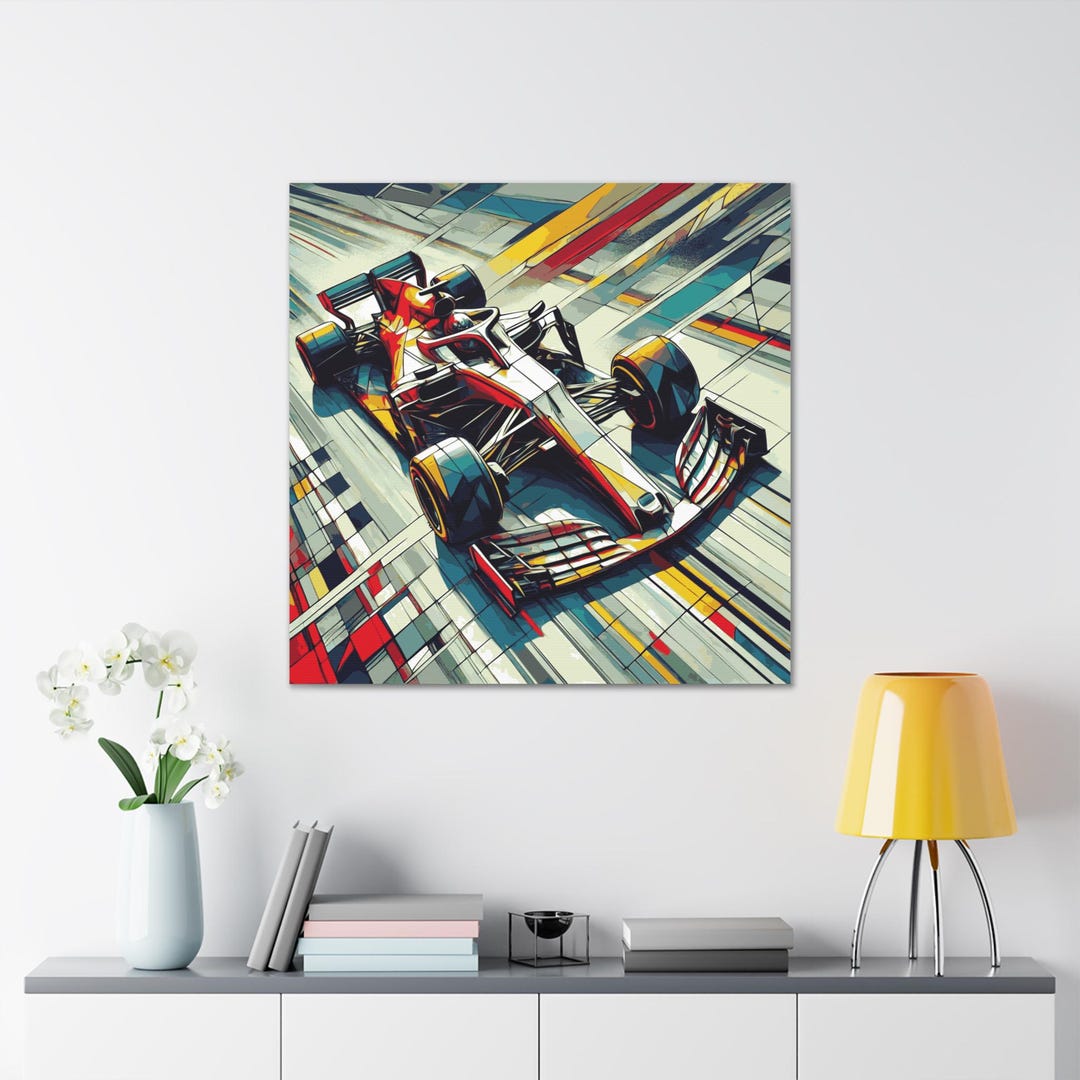 Canvas Wraps, Formula One Racecar Cubism Style Cubist Art Home Decor ...