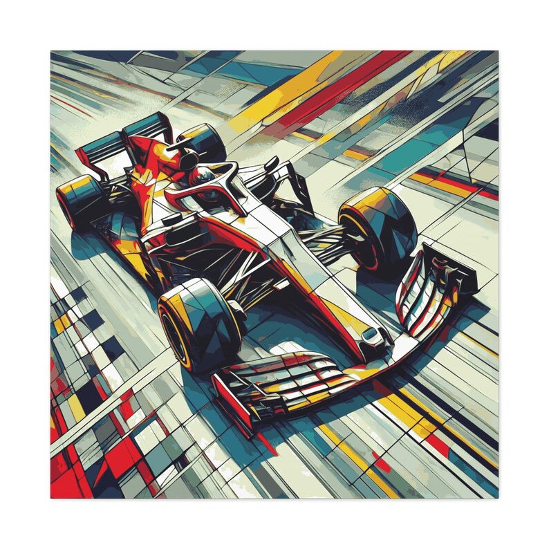 Canvas Wraps, Formula One Racecar Cubism Style Cubist Art Home Decor ...