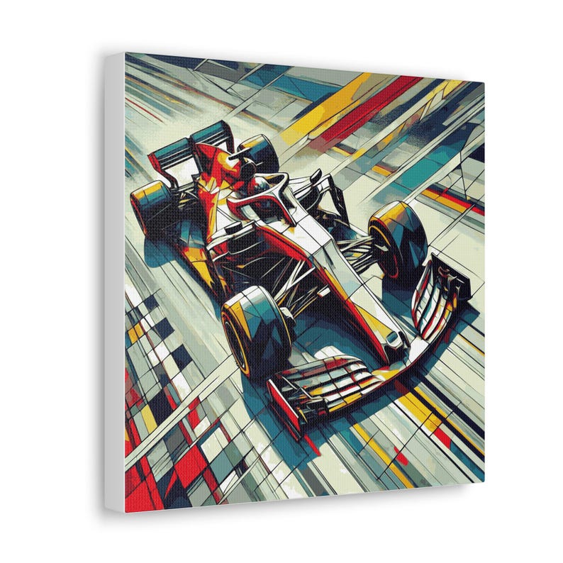 Canvas Wraps, Formula One Racecar Cubism Style Cubist Art Home Decor ...