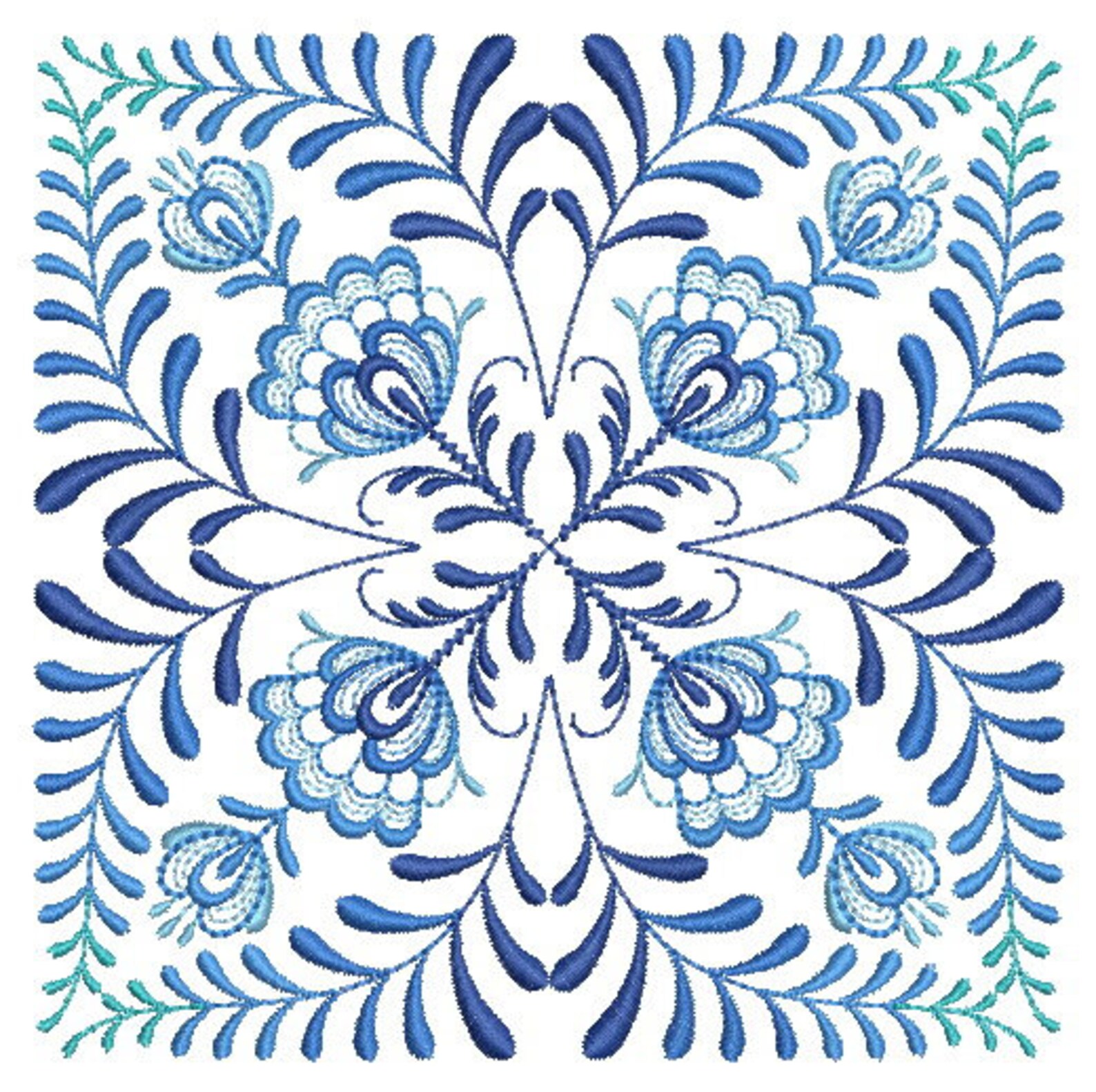 Delft Blue-twelve Embroidered Quilt Blocks - Etsy