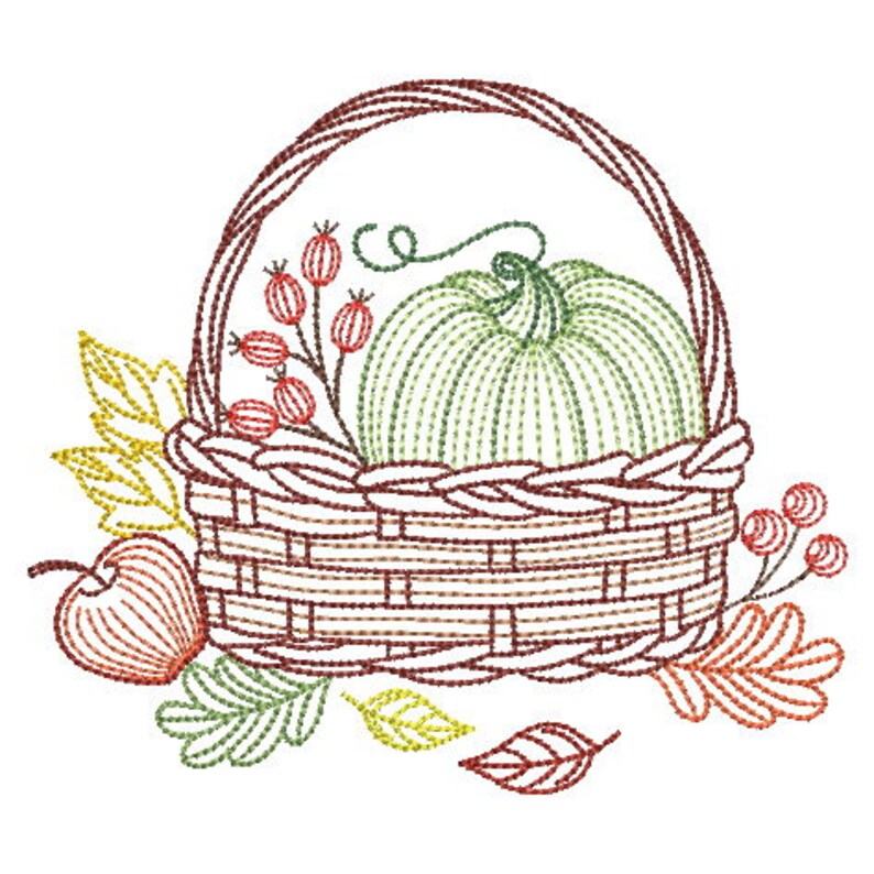 Embroidered Quilt Blocks-fall Harvest - Etsy