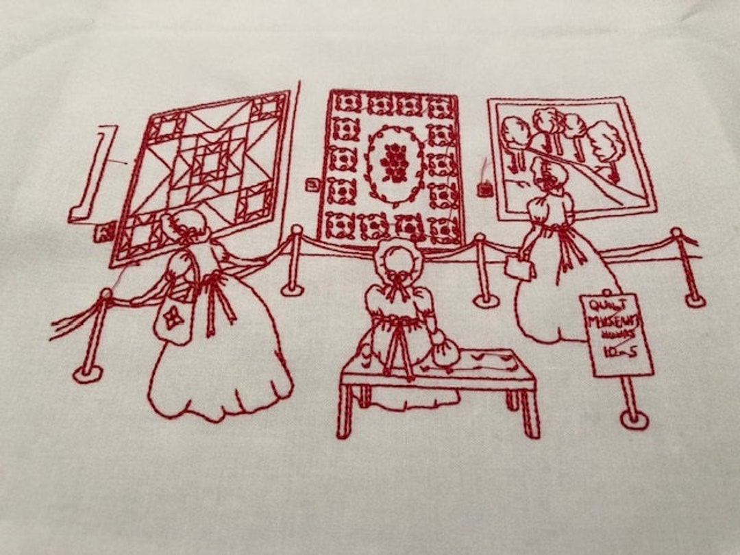 Embroidered Quilt Blocks the Quilting Retreat12 Blocks in Redwork - Etsy