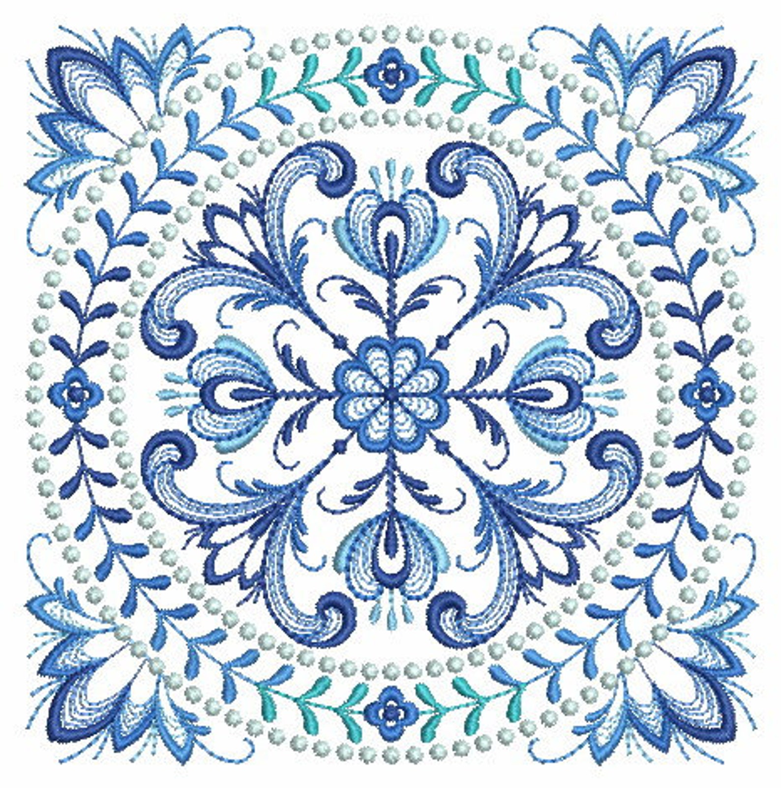 Delft Blue-twelve Embroidered Quilt Blocks - Etsy