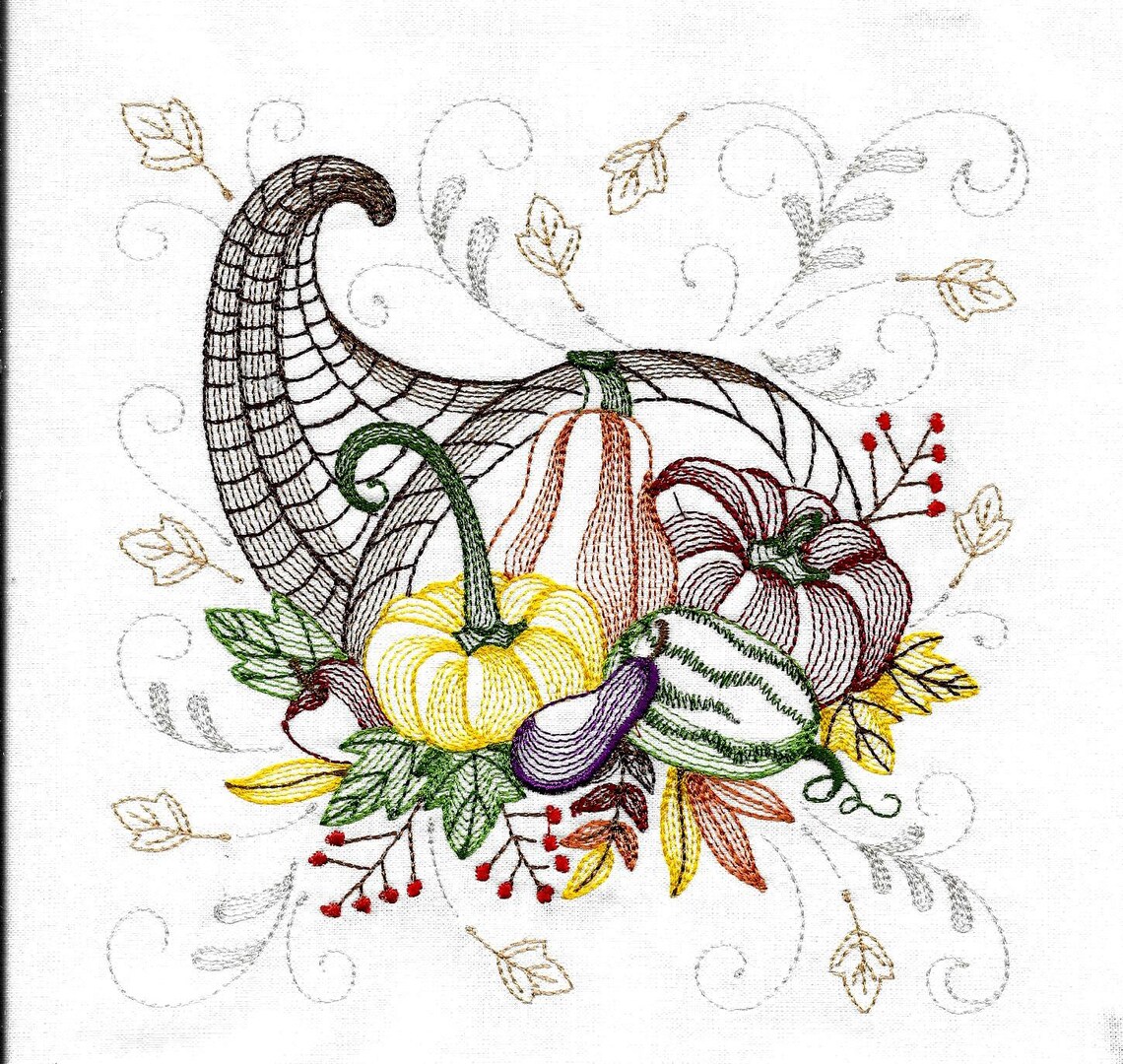 Embroidered Quilt Blocks-fall - Etsy