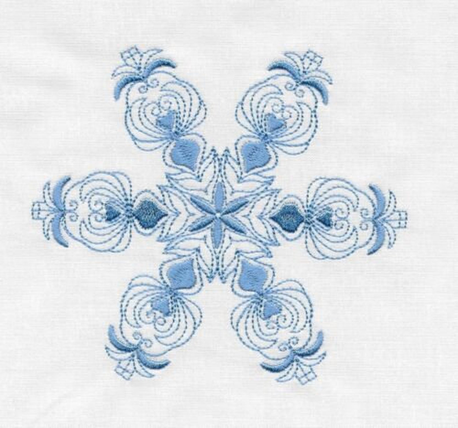 Machine Embroidered Quilt Blockswinter Snowflakes-set of 10 - Etsy