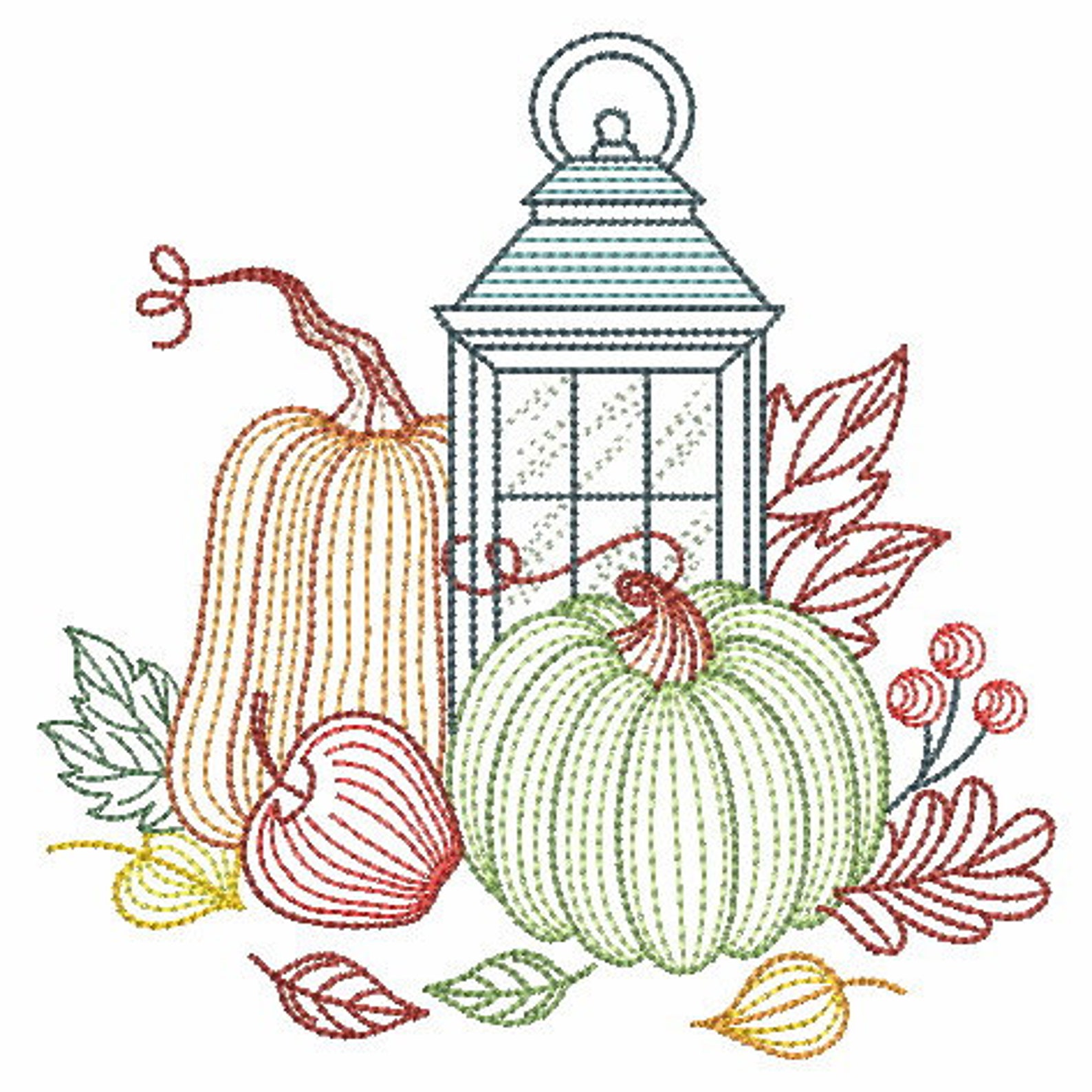 Embroidered Quilt Blocks-fall Harvest - Etsy