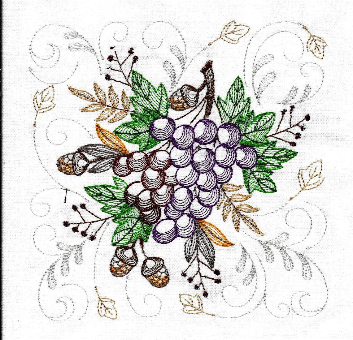 Embroidered Quilt Blocks-fall - Etsy