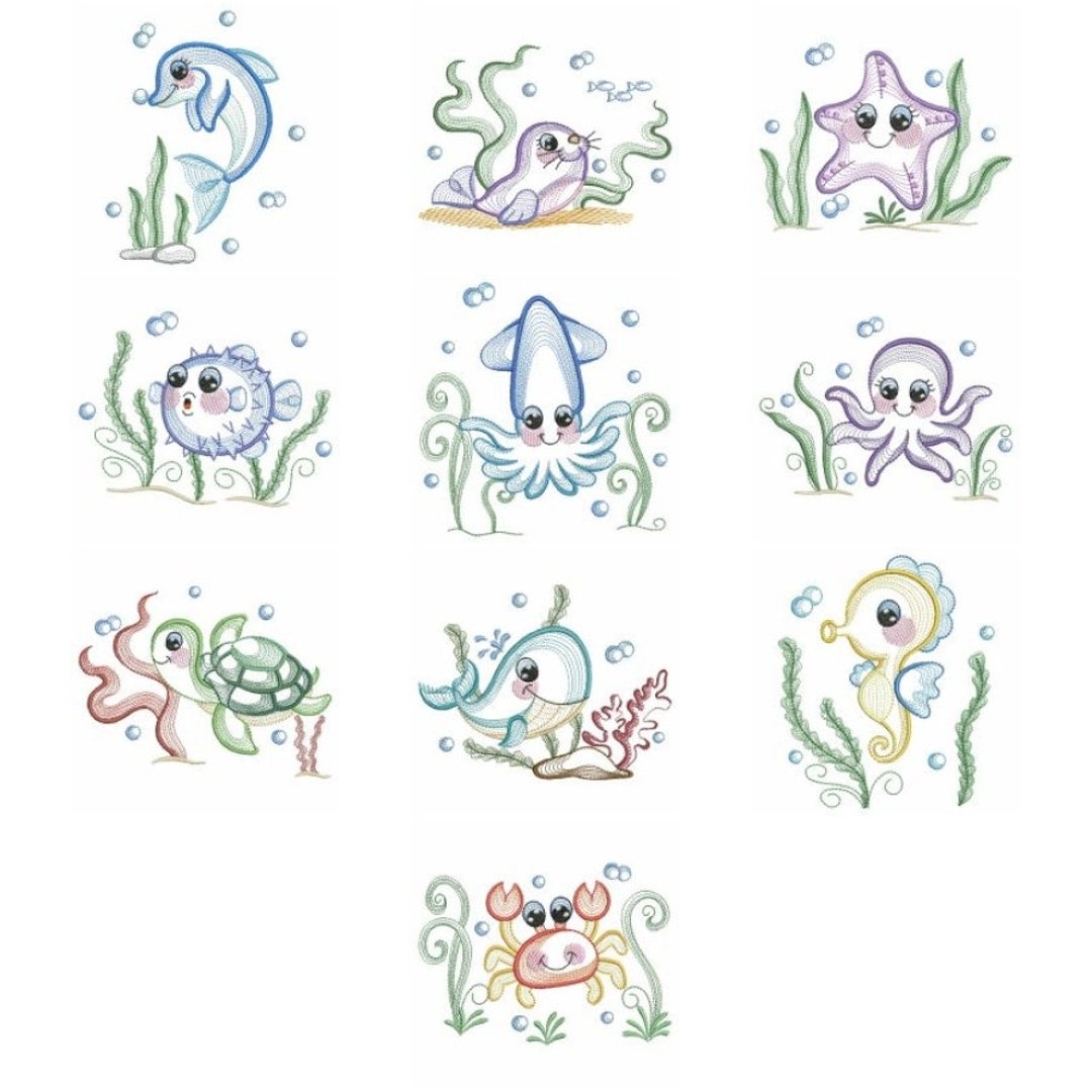 Embroidered Quilt Block--under the Sea - Etsy