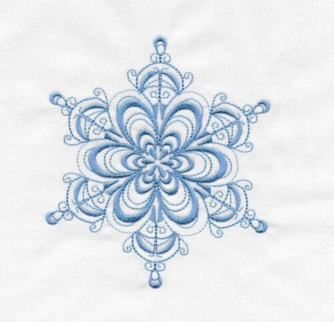 Machine Embroidered Quilt Blockswinter Snowflakes-set of 10 - Etsy